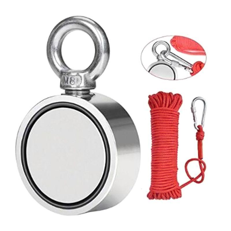 120Kg Dual Sides Magnet Strong Neodymium Permanent Fishing Magnets ...