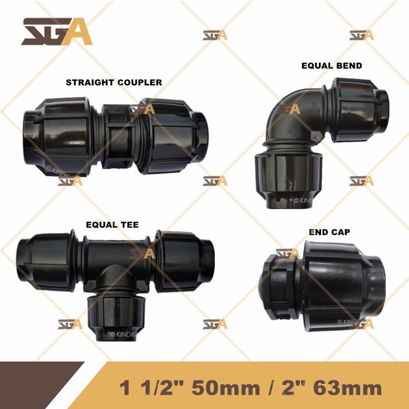 POLY PIPE FITTING 50MM 1 1/2" / 63MM 2" Straight Coupler Equal - TikTok ...