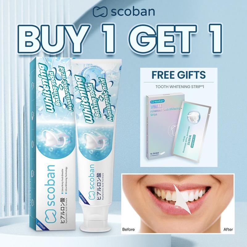 Scoban Whitening Toothpaste+ 14 Strips White Gel Teeth Whitening ...