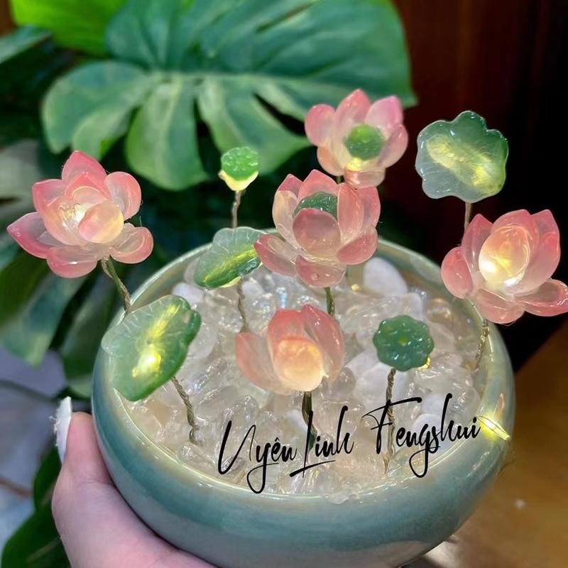 Glass Lotus Lotus Small Night Lamp DIY Lotus Ornaments Girlfriends ...