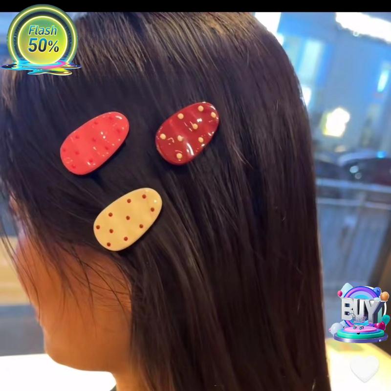 Barret Polka Dot, Gaya Comel, Reka Bentuk Mudah, Klip Duckbill - TikTok ...