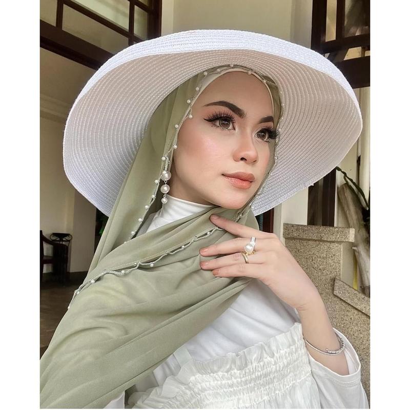 Hijab Sifon, dengan Rantai Mutiara, Manik, Berkualiti Tinggi - TikTok ...