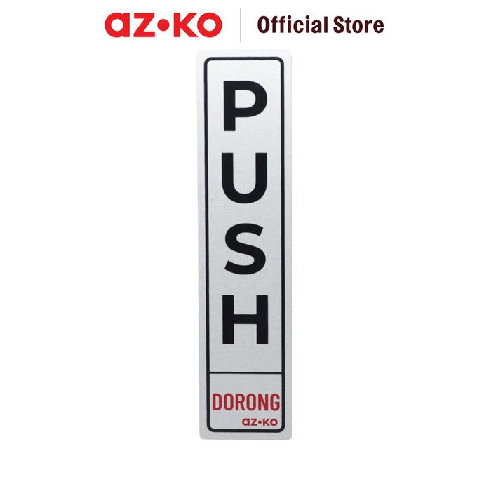 Jual AZKO 4.5x19.5 cm Stiker Anodized Sign Push/Dorong Sticker Penanda ...
