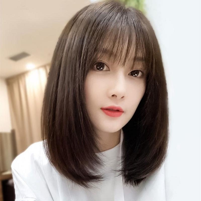 Wig for Women, Wig Women's Mid Length Hair Shoulder Length Clavicular ...