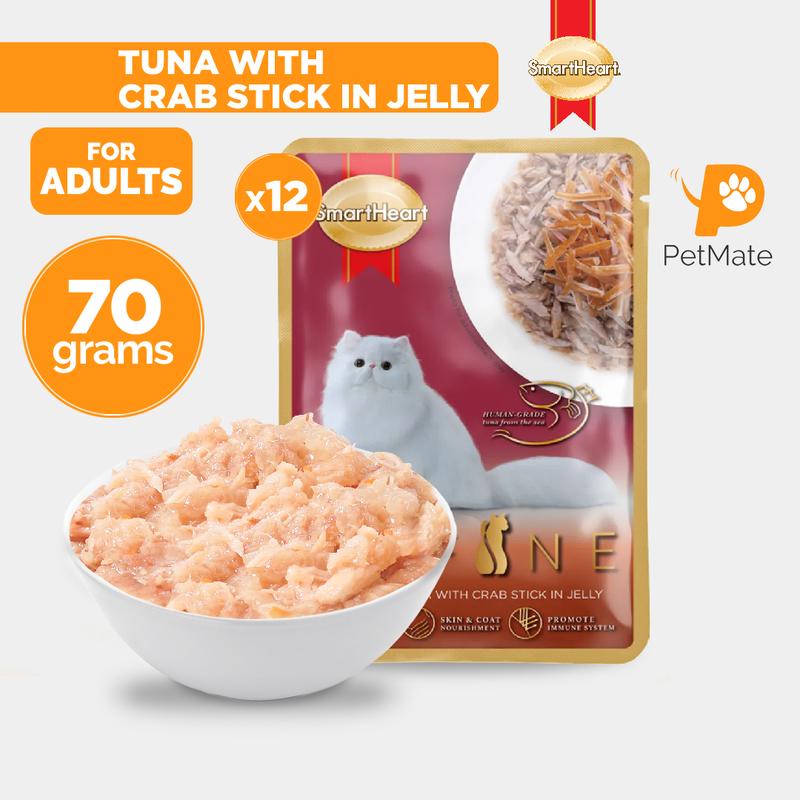 SmartHeart Refine Adult Cat Wet Food Pouch Tuna with Crab Stick ...