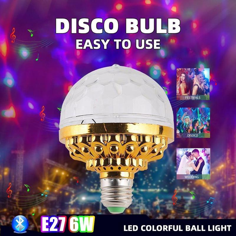 E27 Rotating Crystal Magic RGB LED Bulb 6W Stage Light Lamp For ...