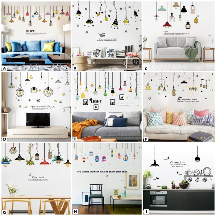 Promo Juragan Stiker Dinding Lampu Gantung Kitchen Karakter Dream ...