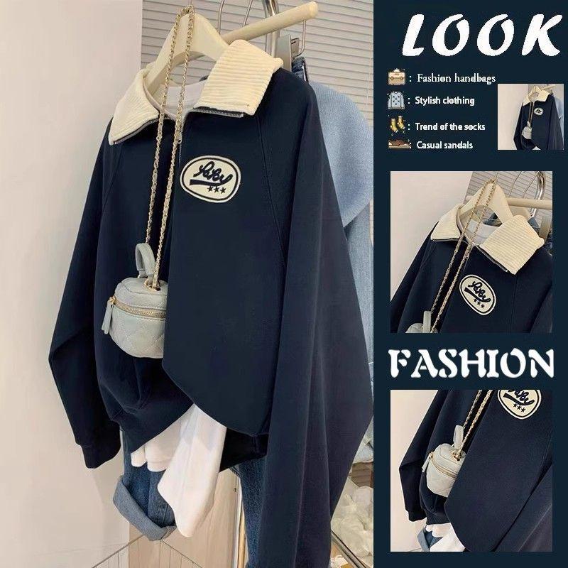 Sweater Kolar Polo Amerika, Zip Separuh, Untuk Wanita, Ketibaan ...