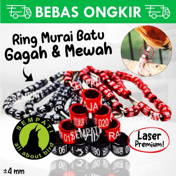 Jual Ring laser gelang stainless barcode cincin penanda kaki burung ...
