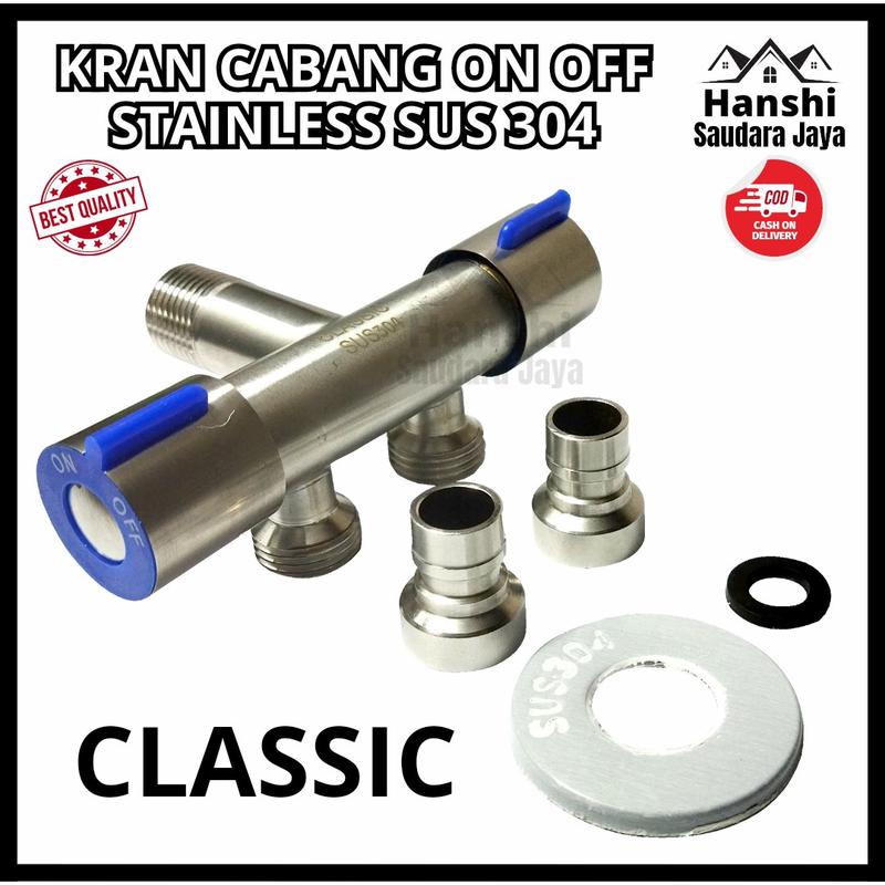 Kran Cabang Double Sus 304 Handle Kanan Kiri Stainless Stop Kran - Shop | Tokopedia