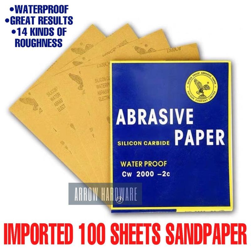 Imported 100pcs sheets Abrasive Sandpaper #60/80/100/120/150/180/240 ...