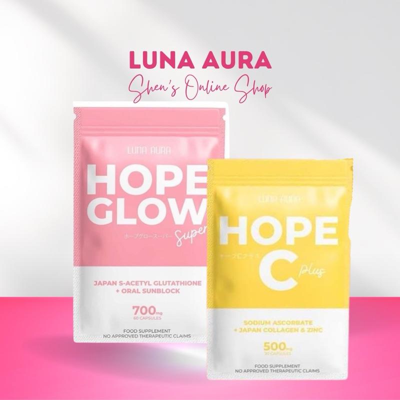 LUNA AURA HOPE GLOW - Whitening Capsules - Gluthathione - Collagen ...