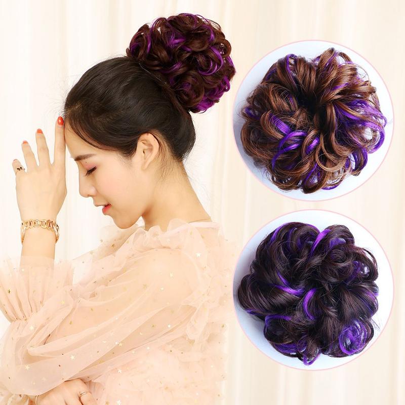 Ball head wig women wig ring color highlights fluffy natural - TikTok ...