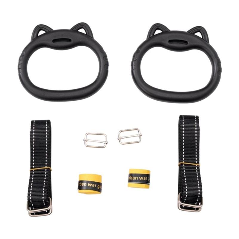 2x Gymnastics Rings with Webbings Gym Hanging Rings for Workout ...