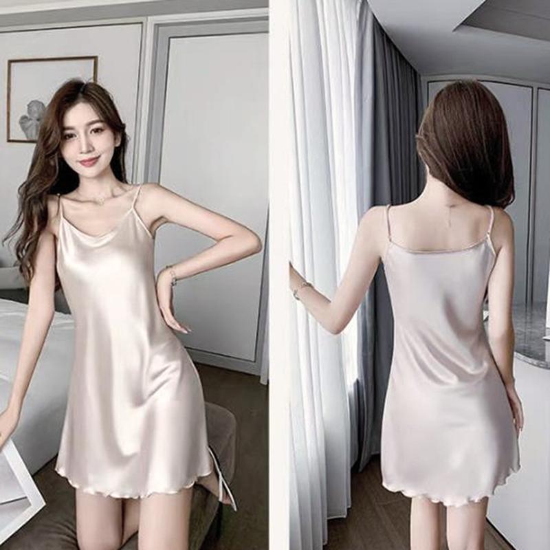 Piyama Seksi, Baju Tidur Suspender Sutera Wanita, Sutera Ais - TikTok ...