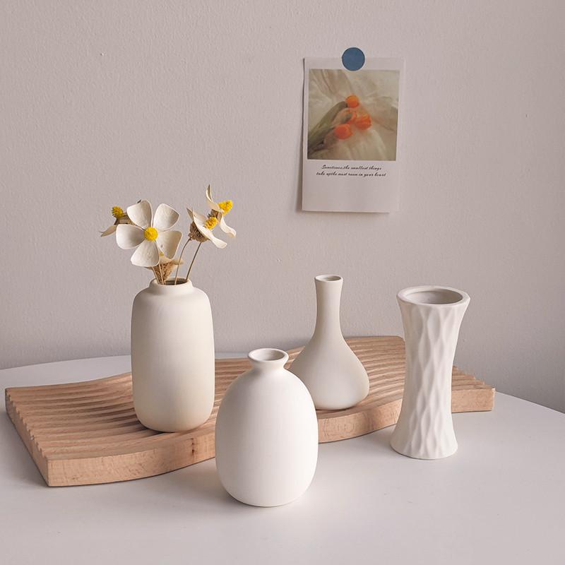 Simple White Vase Creative Ceramic Dried Flower Vase Shot Props Home ...