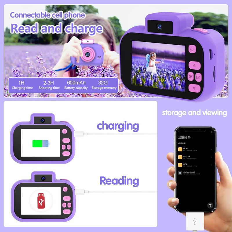 Kids 1080P HD Selfie Camera for Children - Fun Dual Lens Photography ...