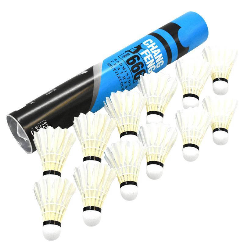 12pcs Badminton Shuttlecocks Sturdy Elastic Duck Feather Shuttlecock ...