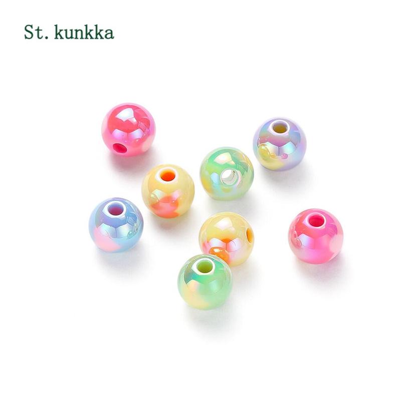 Manik Berwarna-warni Bulat Akrilik, St. Kunkka, Berbentuk Hati ...