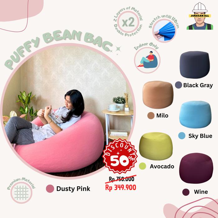 Promo Juragan All Bean Bag Puffy Plus Isi Sofa Strech Size L 75cm x ...