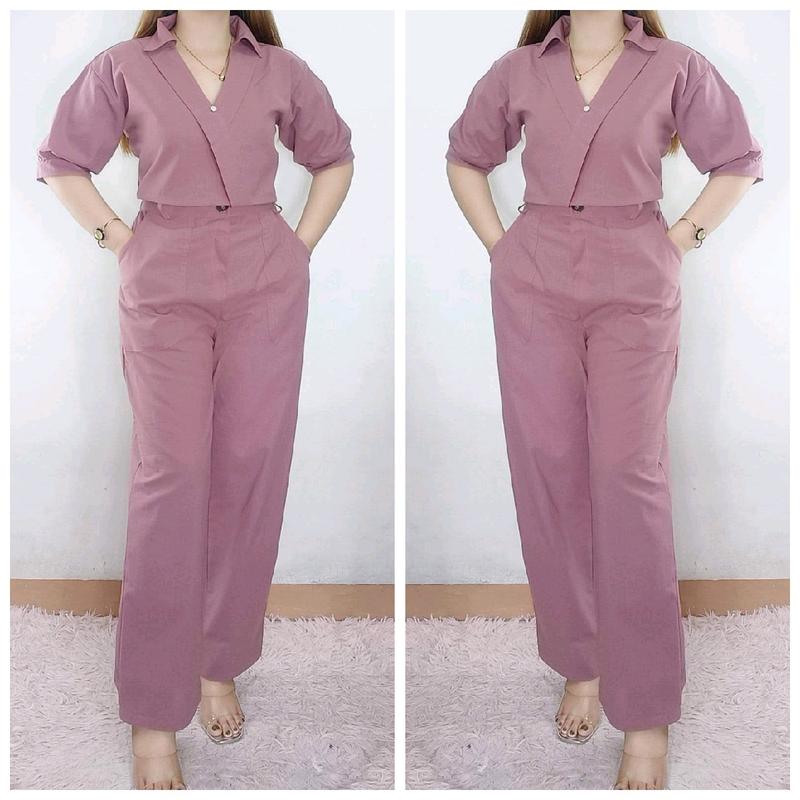 DashingDuds RUTHIE COORDS Office Workwear Collar Blouse & Pants ...