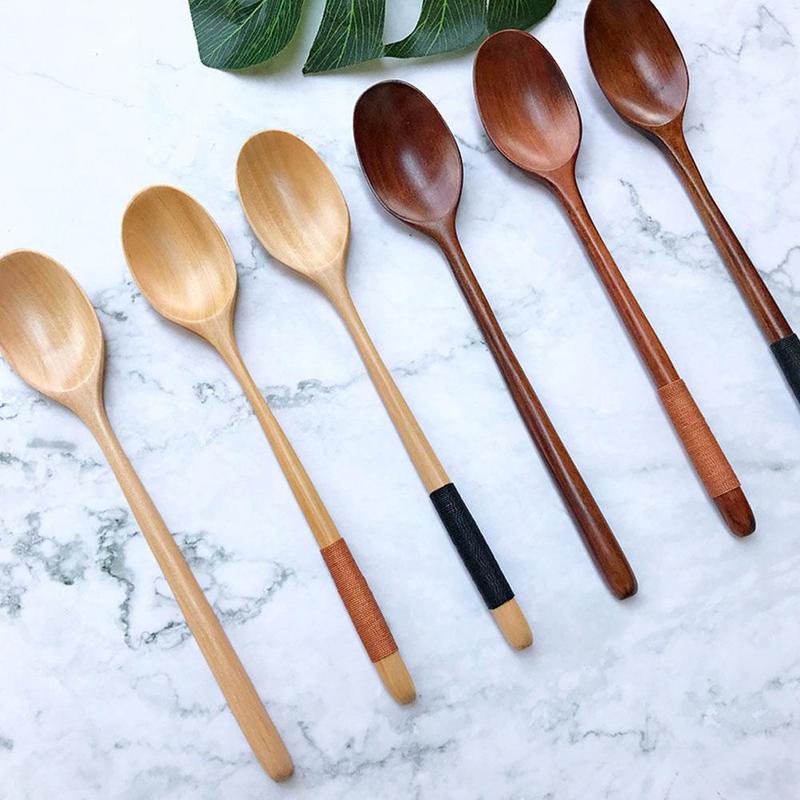 Natural Wooden Soup Teaspoon Catering Kids Spoon Kitchenware - TikTok ...