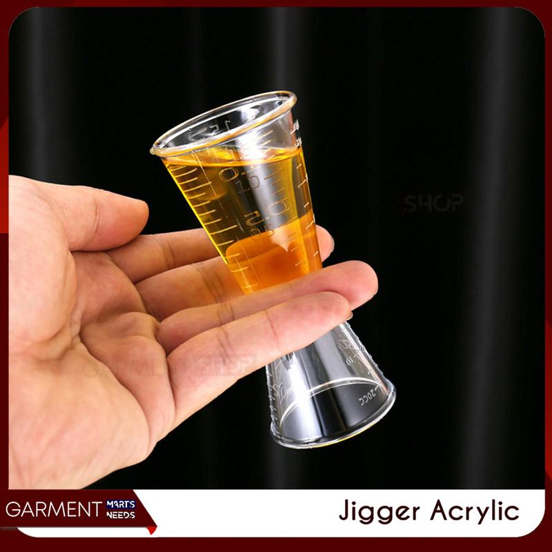 Jigger Acrylic Plastik Transparan Gelas Takar Gula Syrup Measuring ...