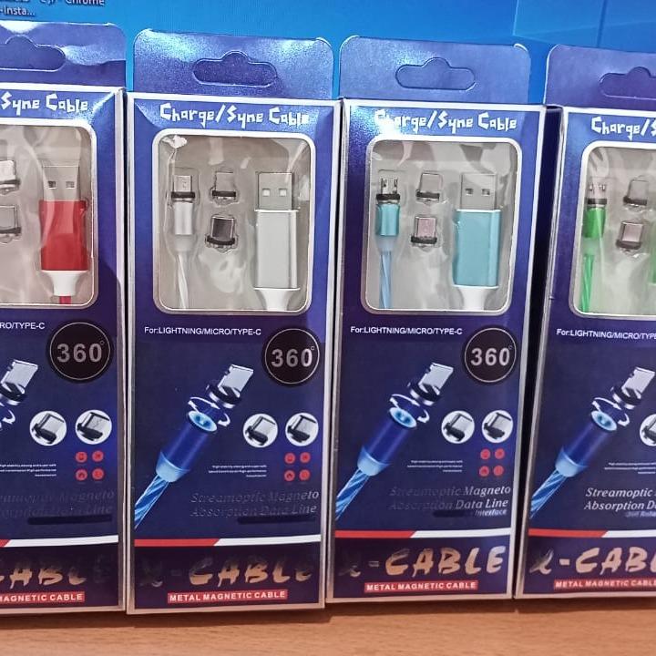 Kabel data magnet 3in1 LED kabel data LED magnet - Shop | Tokopedia