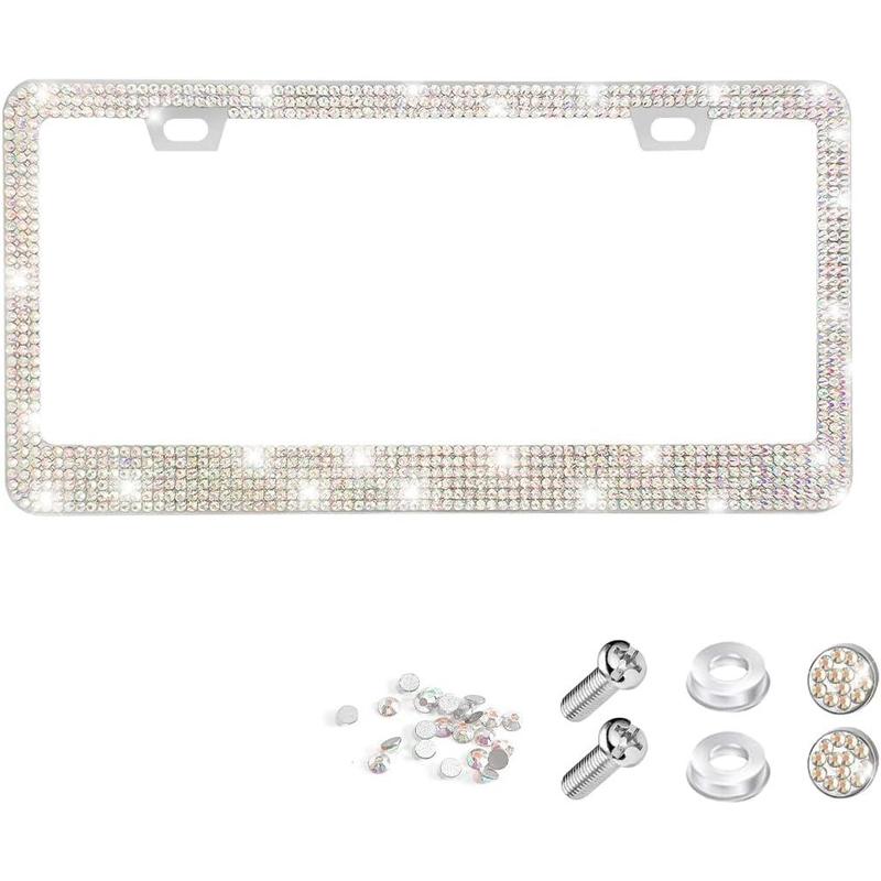 Bling Car License Plate Frame for Women, Rhinestone Stainles - TikTok ...