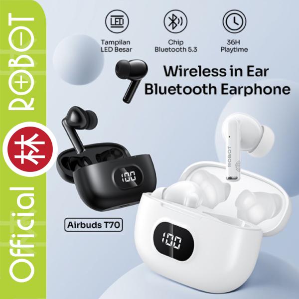 Jual Robot Airbuds T70 TWS Bluetooth 5.3 Earphone Deep Bass LED Display ...