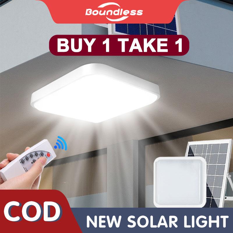 LED Solar Ceiling Light Outdoor Solar Light IP67 Waterproof Remote ...