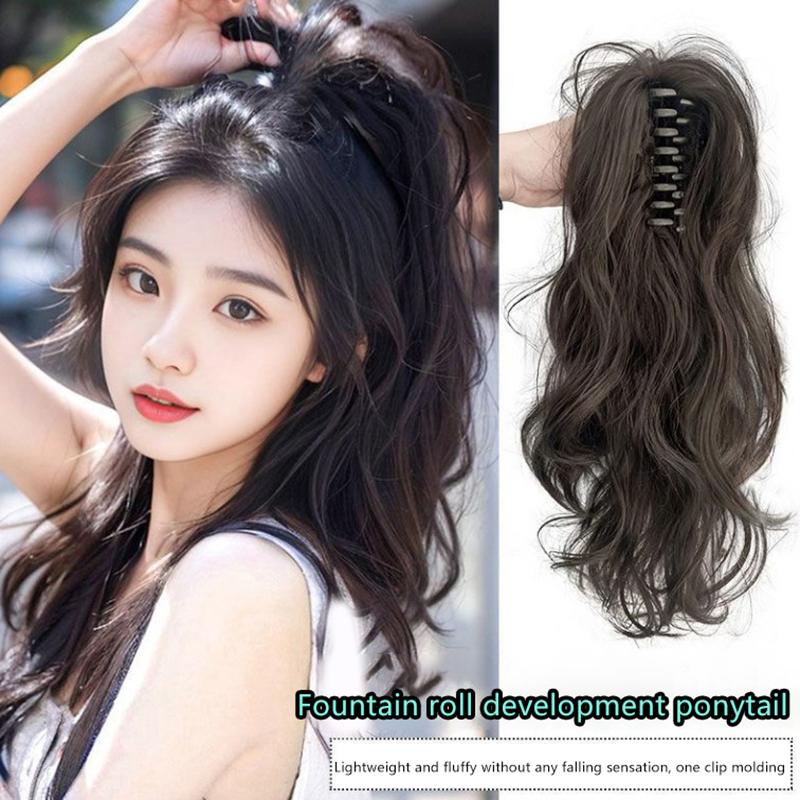 35cm Waterfall Shape Synthetic Wig Curly Claw Clip Lifelike High ...