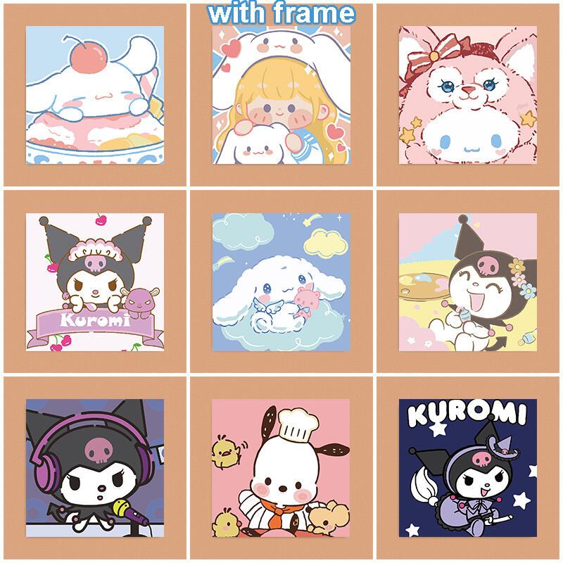 ORFON 20x20cm Framed Canvas Sanrio DIY Oil Painting Number Children ...