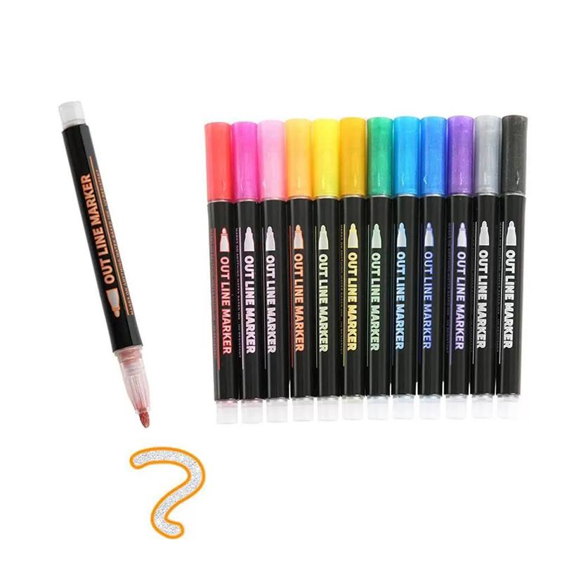 30 Colors Double Line Outline Art Pen Marker Pen DIY Graffit - TikTok ...