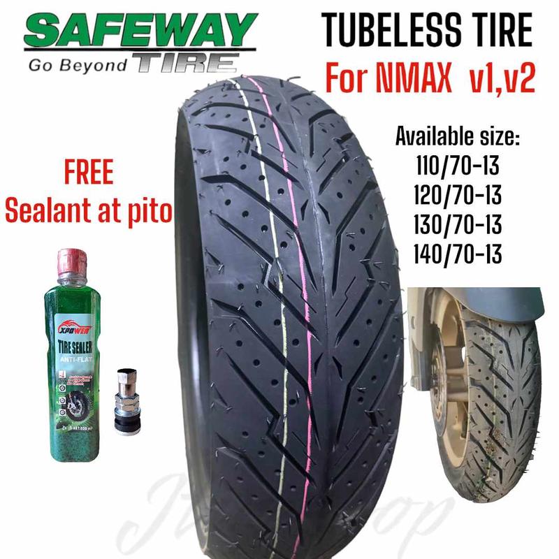 Safeway tire size 13, TUBELESS tire for NMAX v1, v2, rear PCX, - TikTok ...