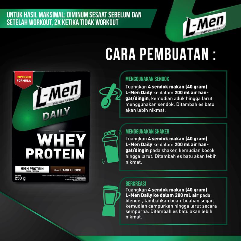 L-Men Daily Whey Protein 250g - Dark Chocolate - 4 Serving - Shop ...