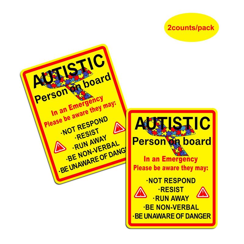 Autism Warning Label Sticker Kit, Waterproof Self-adhesive Car - TikTok ...