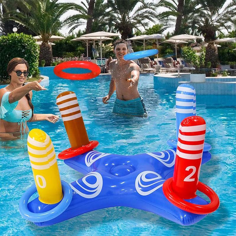 Inflatable Water Ring Toss Game, 1 Set Fun Pool Game, Entertaining ...