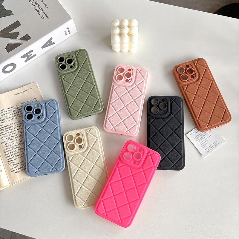 Lambskin Diamond Grid Phone Case For iPhone 14 11 15 Plus 12 - TikTok ...