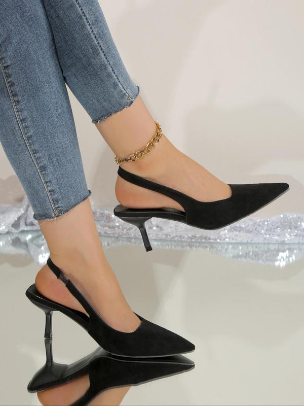 Women's Fashionable Solid Color Pointed Toe High Heel Shoes, 2024 New ...