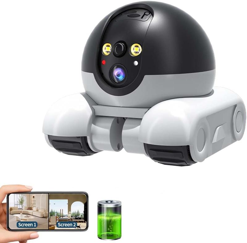 Movable 2MP+2MP Dual Lens Dual Screen Pet Robot WiFi Smart Security ...