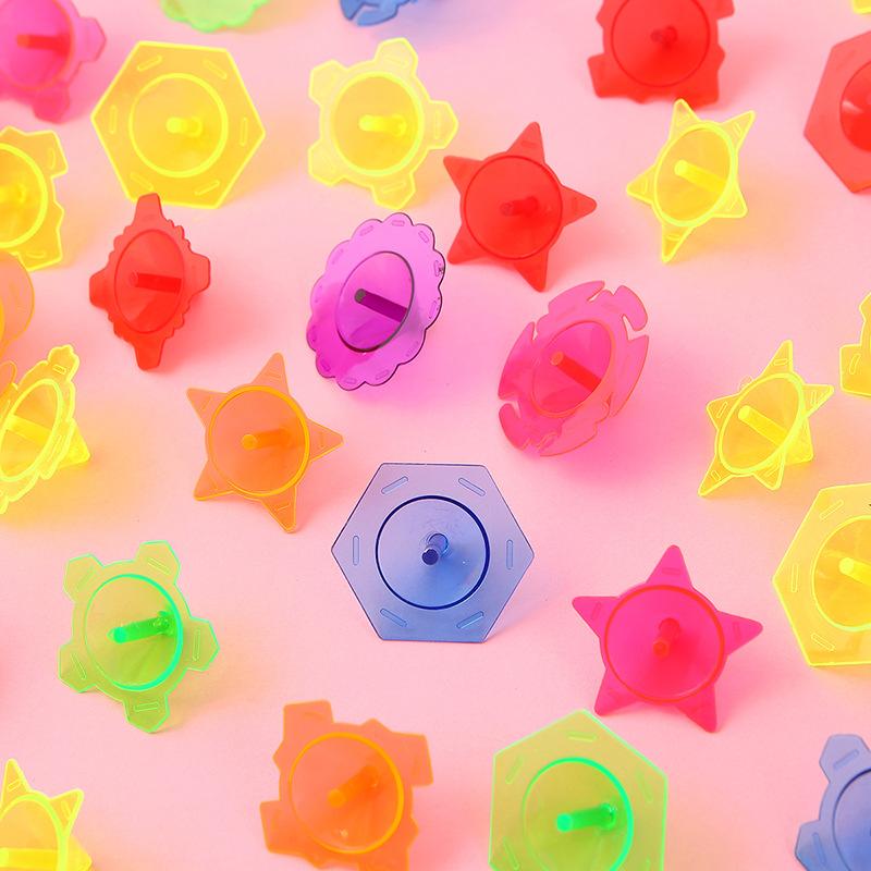 100 Pieces Transparent Small Spinning Tops Plastic Lace Colorful ...