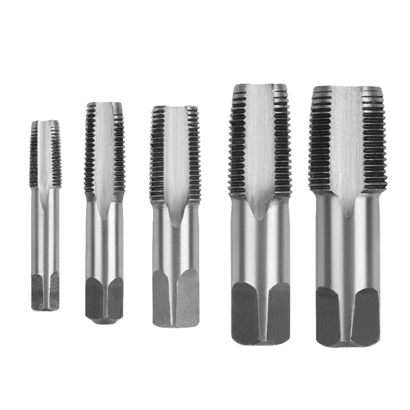 5 Pieces NPT Pipe Tap Set Thread Forming Taps Carbon Steel Rethread ...
