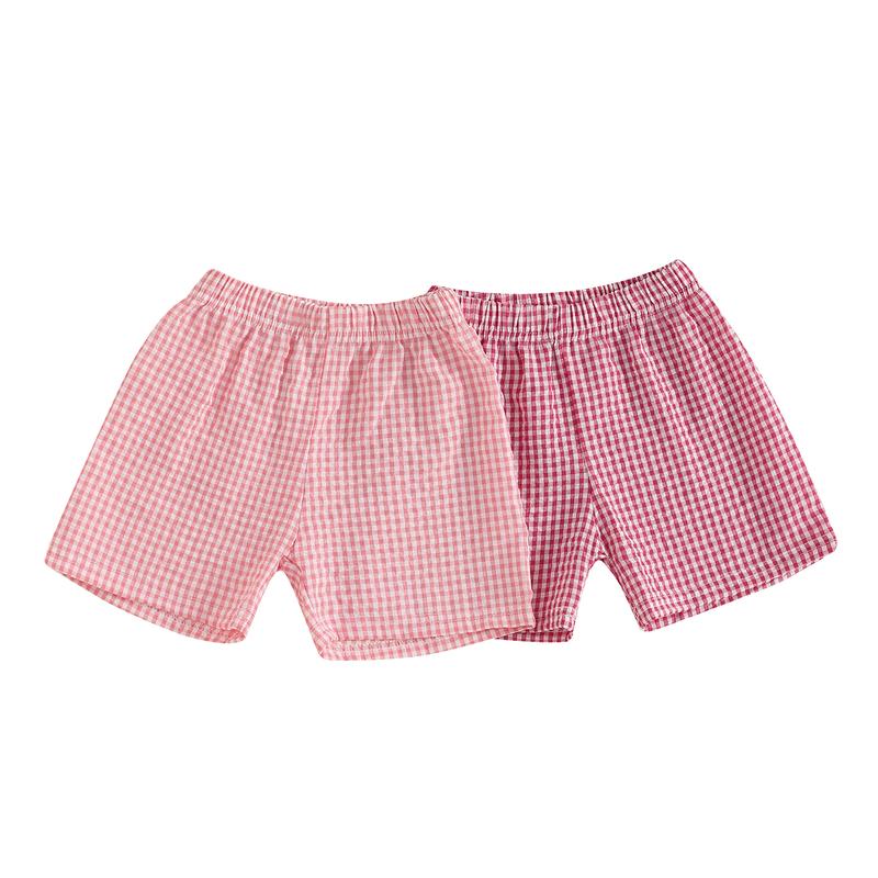 Baby Boys Girls Shorts Set Elastic Waist Plaid Print Loose Fit - TikTok ...