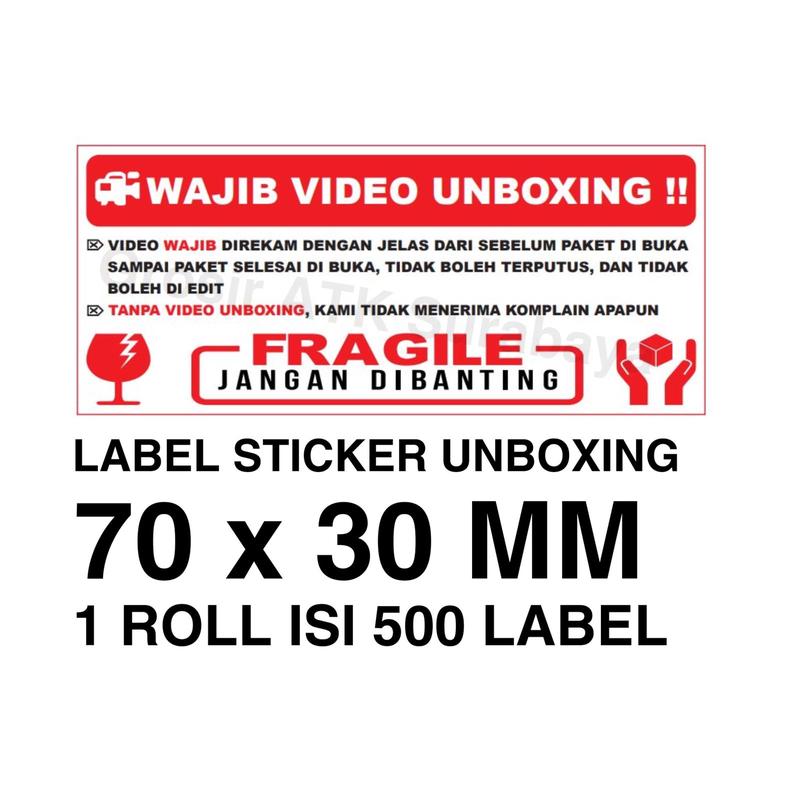 ( DAPAT 1 ROLL ) Sticker Stiker Label FRAGILE JANGAN DI BANTING Video ...