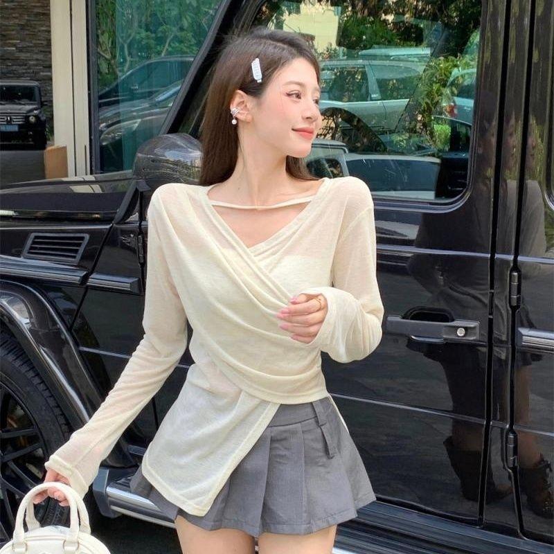 Irregular Top Sneaky Design Summer Sun Protection Shirt Long - TikTok ...