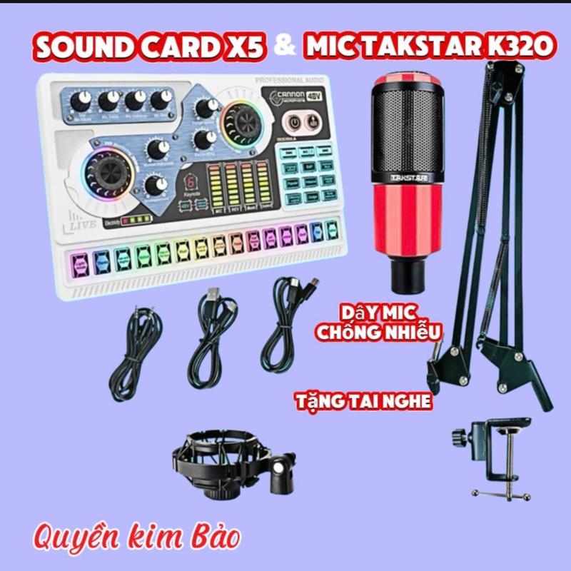 Bộ Hát LIVE STREAM SOUND CARD X5 ,mic Takstar k320 , mic 48 - TikTok ...