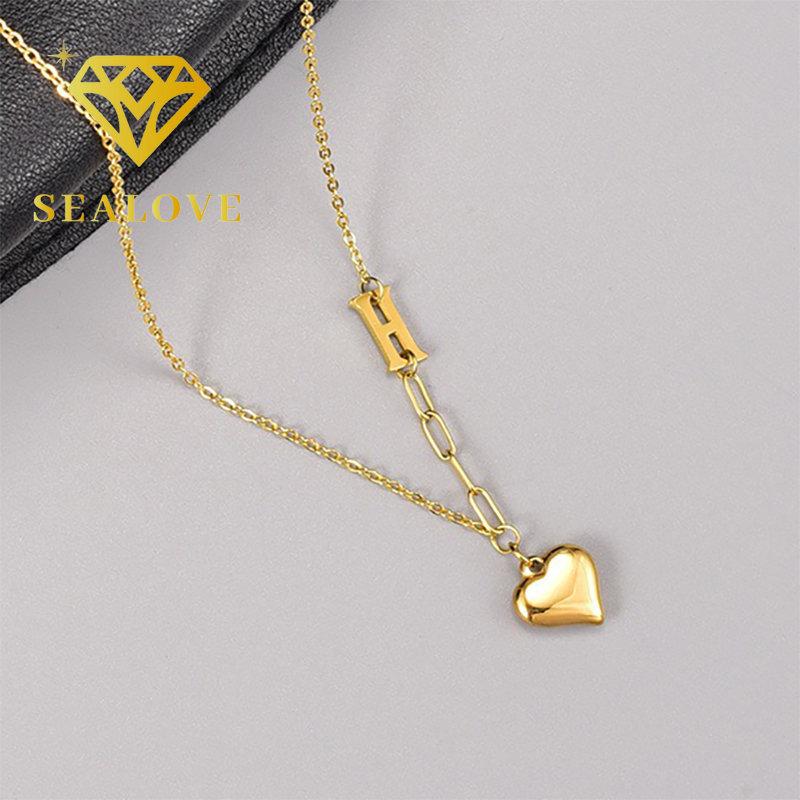 SEALOVE Kalung Titanium Wanita Heart Pendant Necklace for Women ...