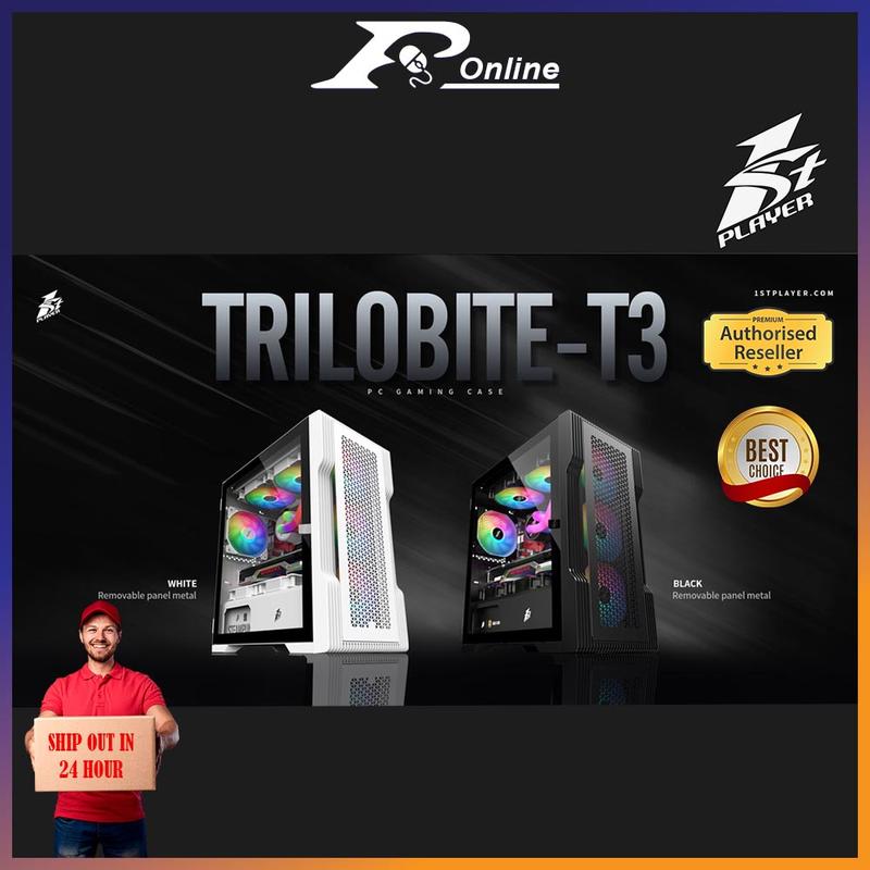 1st player TRILOBITE T3 BLACK WHITE Micro ATX Tempered Glass - TikTok ...