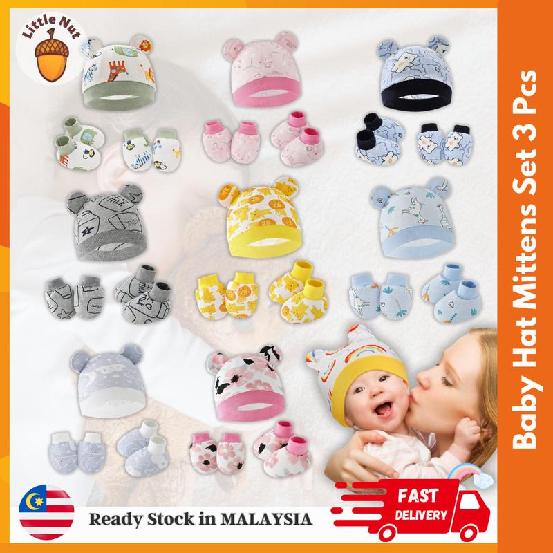 Little Nut Newborn Baby Hat Mitten Booties Set Infant Beanie - TikTok ...